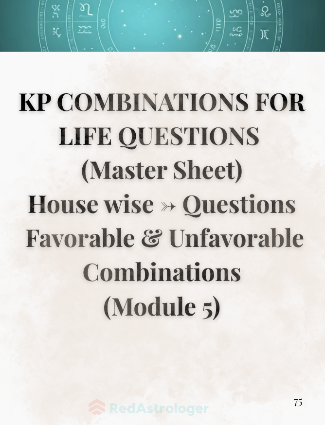 KP Horary Astrology Course - Advanced Prashna Techniques